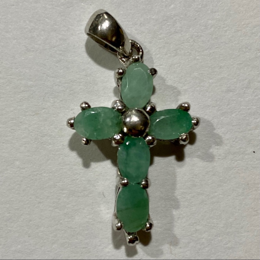825 Silver Cross Pendant - Gem